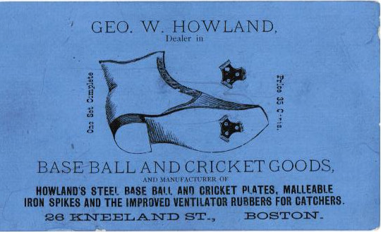 Howland Baseball and Cricket Goods Trade Card - Pre-War Cards