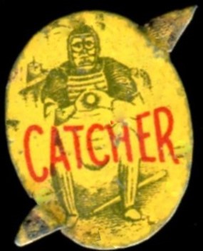 Baseball Catcher Tin Tobacco Tag - Pre-War Cards